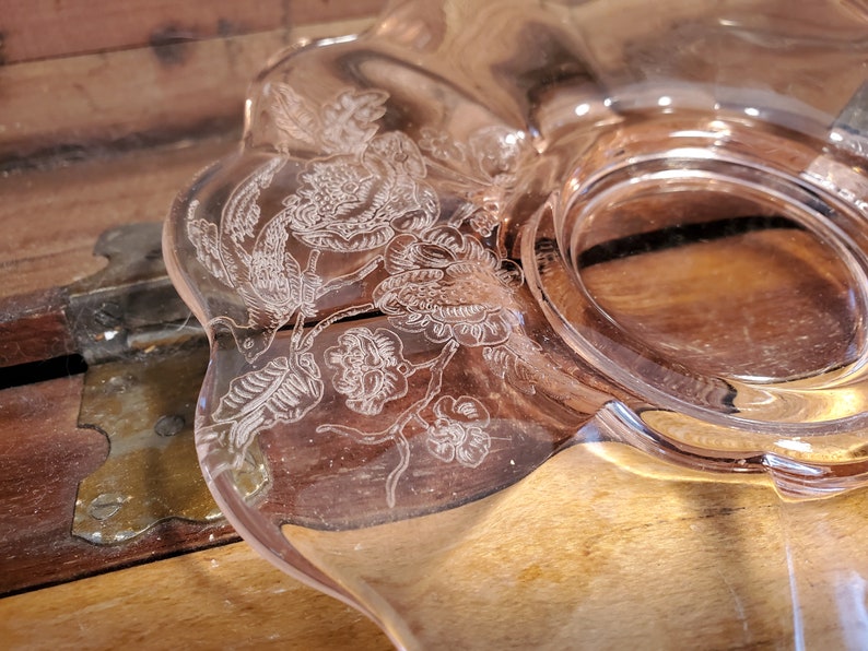 Pink Glass Nora Bird Mayonnaise Underplate Paden City - Etsy