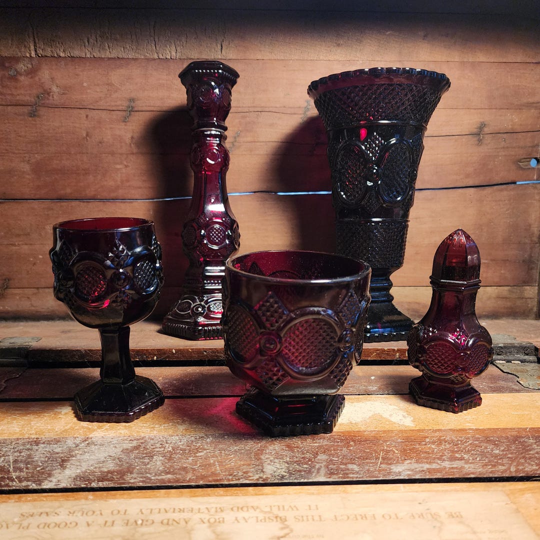 Ruby Red Glass Avon 1876 Cape Cod Glassware - Etsy