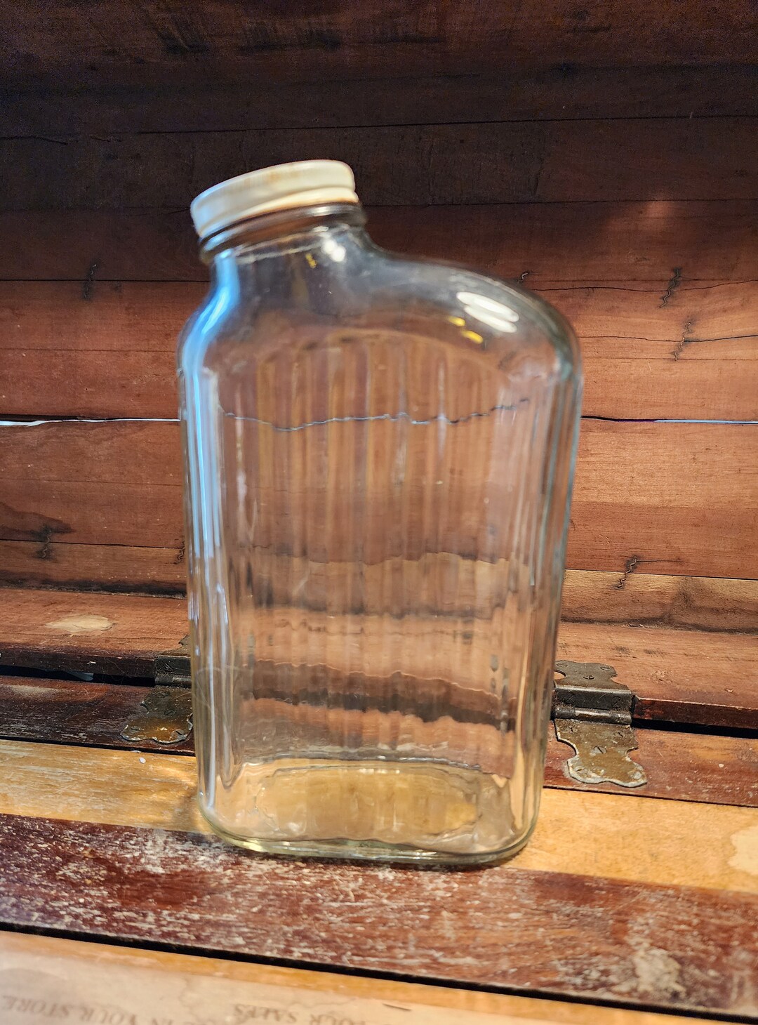 Square Ribbed Refrigerator Bottle Hocking Glass Vintage - Etsy