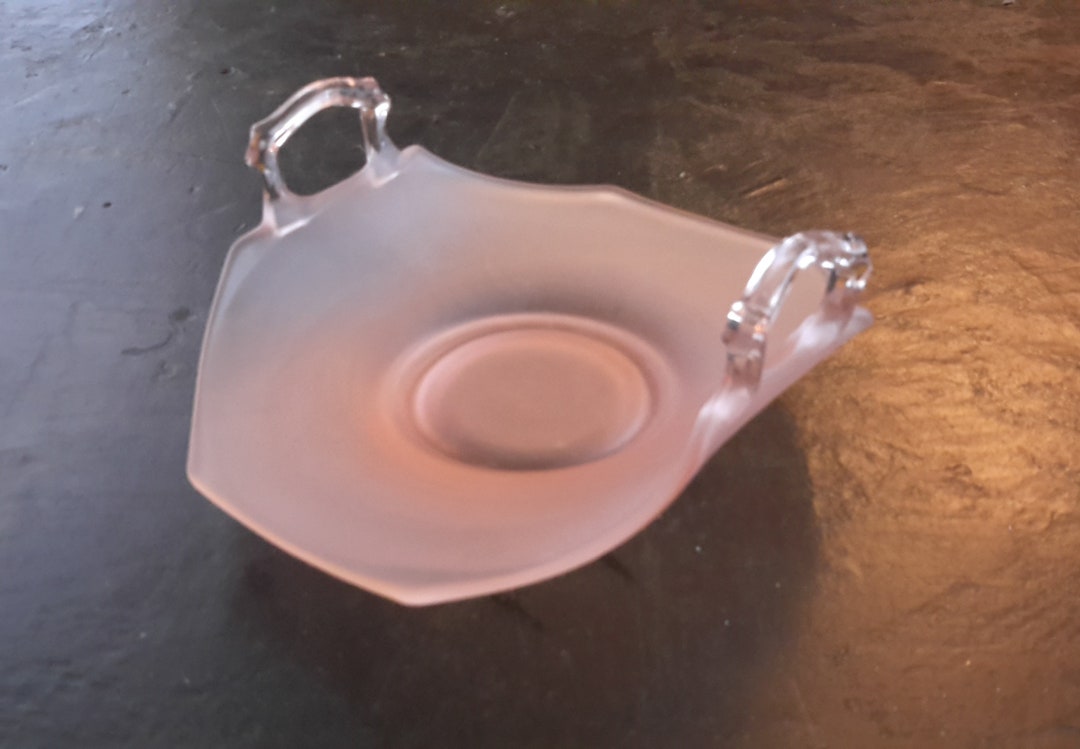 Satin Pink Glass Bon Bon Octagon Handled Lancaster Vintage - Etsy
