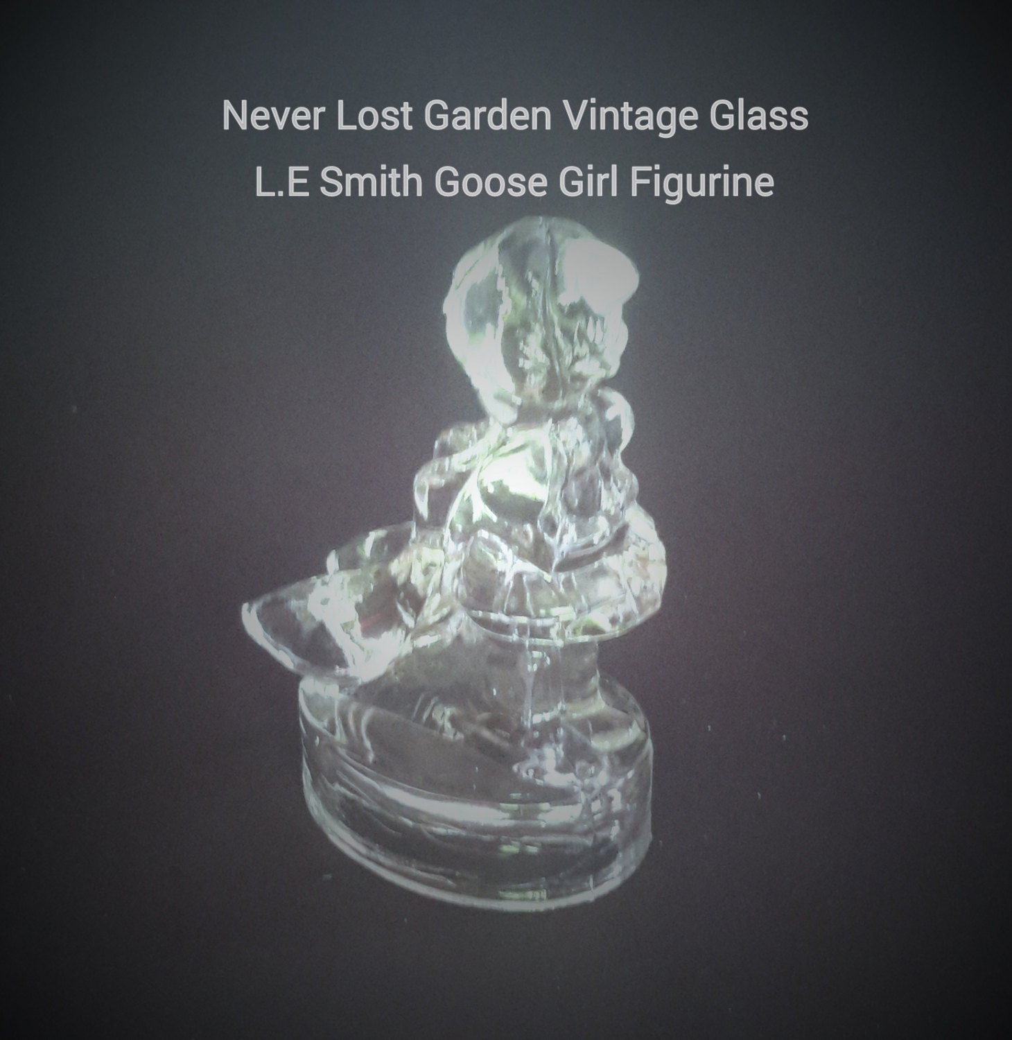 L.E. Smith Goose Girl Glass Figurine Vintage - Etsy