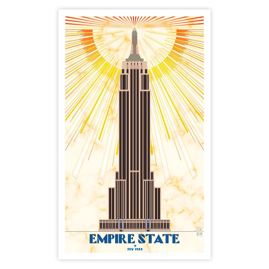 Original Illustration on Paper, "empire State Building" - Etsy