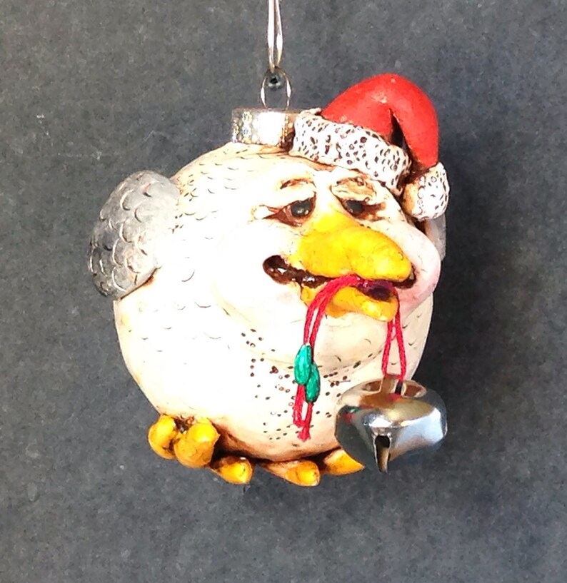 Jingle Gull Seagull Beach Christmas Ornament Sculpture Decoration Hand ...