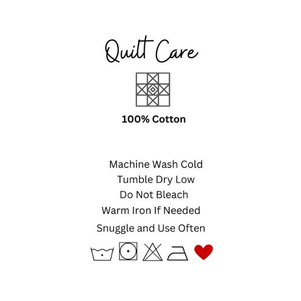 Quilt Washing Care Labels - Etsy