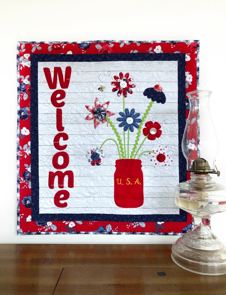 Raw Edge Applique Quilt Pattern Patriotic Quilt Pattern - Etsy