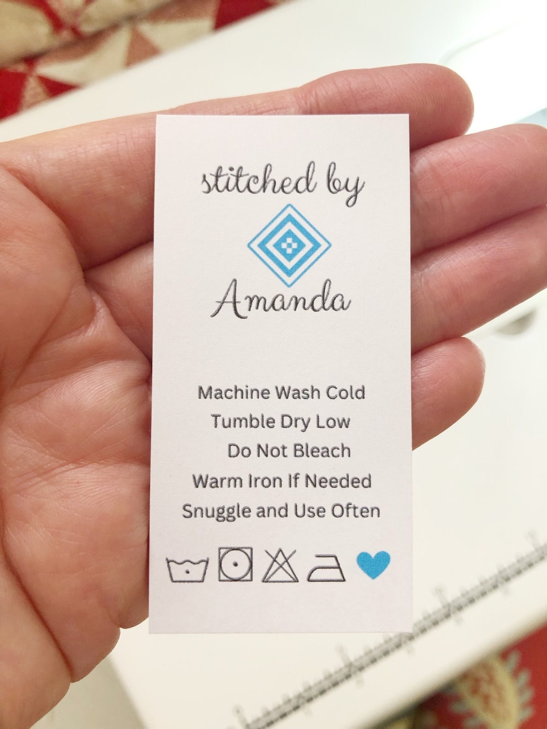 Personalized Fold Over Quilt Label, Quilt Care Label, Custom Label, Set ...