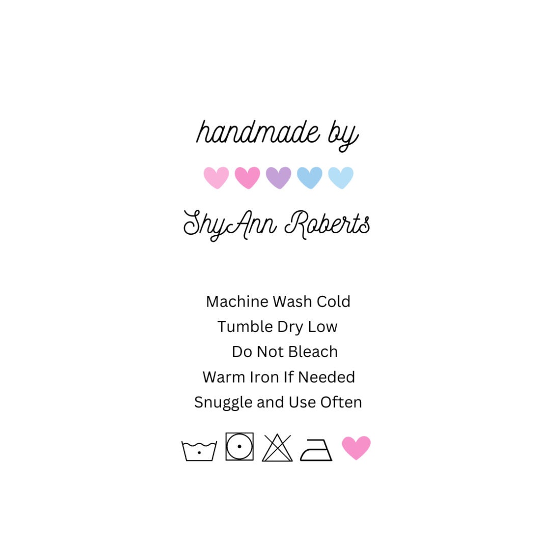 Personalized Fold Over Quilt Labels, Snuggle Quilt Labe, Quilt Care ...