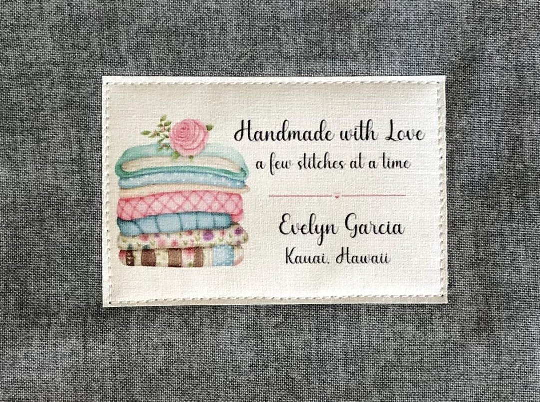 Personalized Quilt Label, Quilt Stack Label, Custom Fabric Label, Set ...