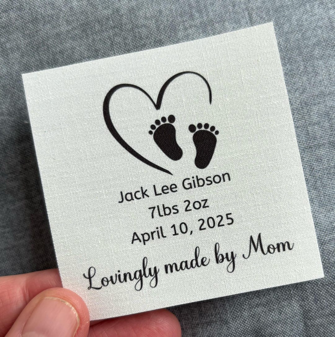 Personalized Quilt Label, New Baby Quilt Label, Single Custom Label ...