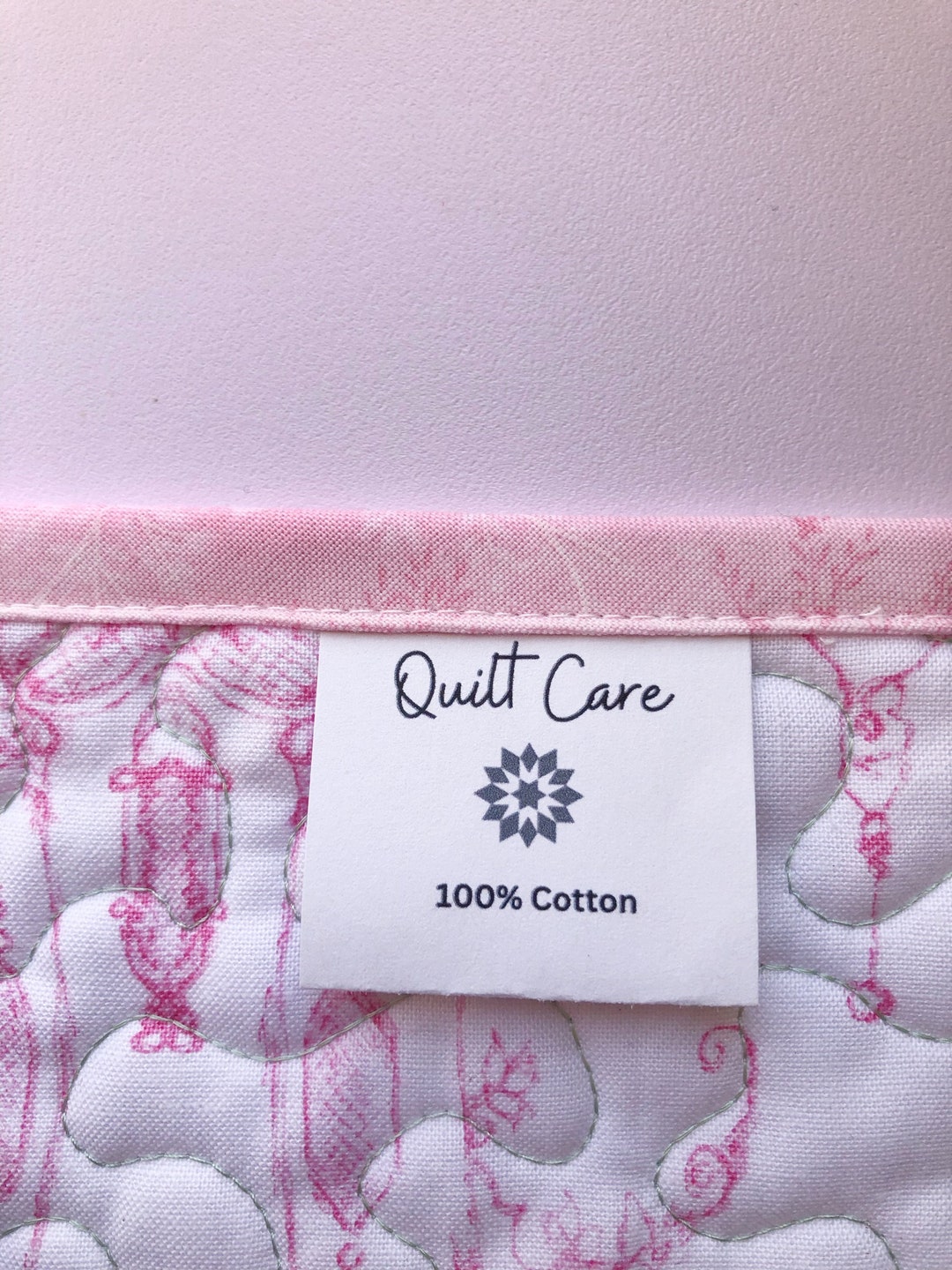Quilt Care Label, Plain Quilt Care Label, Quilt Washing Instruction ...