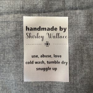 Satin Ribbon Folder Over Quilt Label, Personalized Fold Over Quilt ...