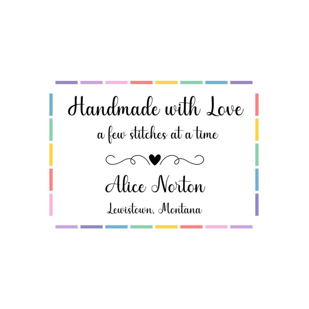 Personalized Quilt Labels, Quilt Labels, Colorful Stitches, Custom ...