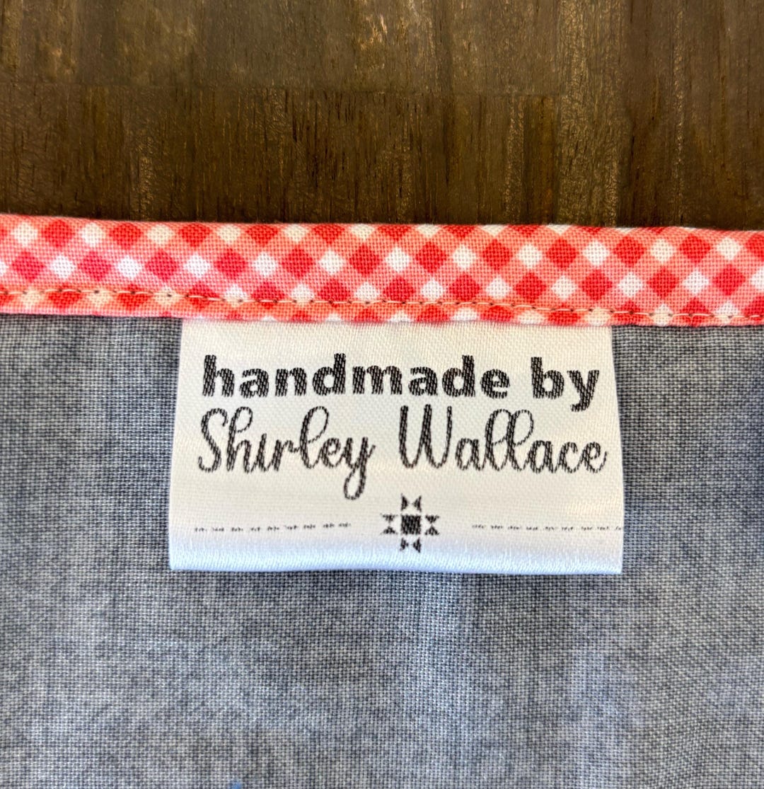 Satin Ribbon Folder Over Quilt Label, Personalized Fold Over Quilt ...