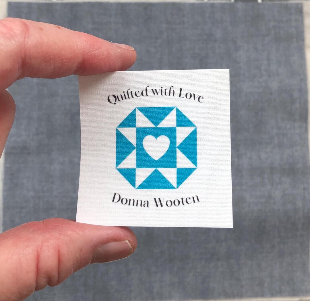 Personalized Quilt Label, Quilt Label, Stitched With Love Quilt Label ...
