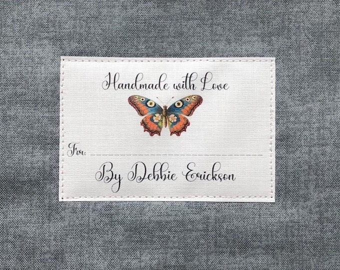 Personalized Quilt Label, Quilt Label, Butterfly Quilt Label, Set of 12 ...