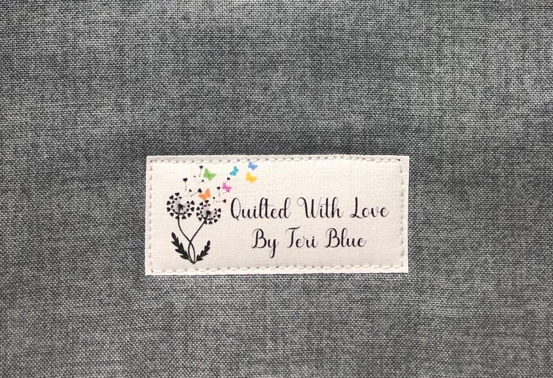 Personalized Dandelion W/butterflies Quilt Labels, Cotton Fabric Tags ...