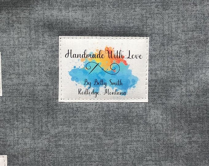 Personalized Quilt Label, Color Splat Quilt Label, Custom Quilt Label ...