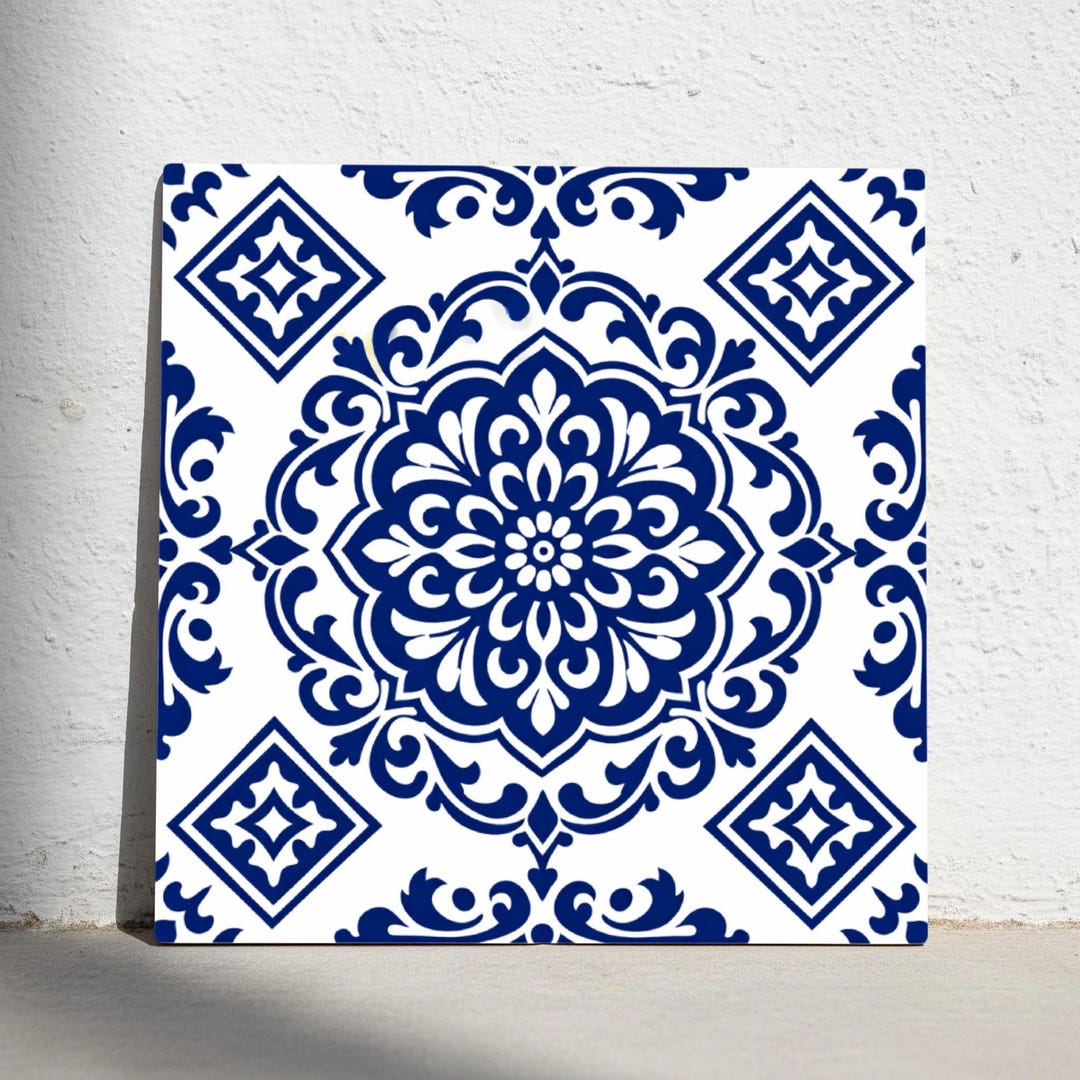 Seville Blue Medallion Ceramic Tile – Andalusian Azulejo Design - Etsy