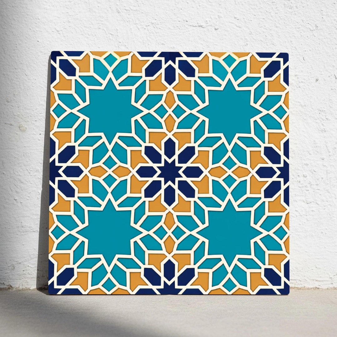 Casablanca Geometric Ceramic Tile – Moroccan Islamic Star Pattern - Etsy