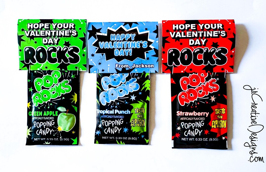 Pop Rocks Printable Valentine Card Digital Download Cool Valentines Pop ...