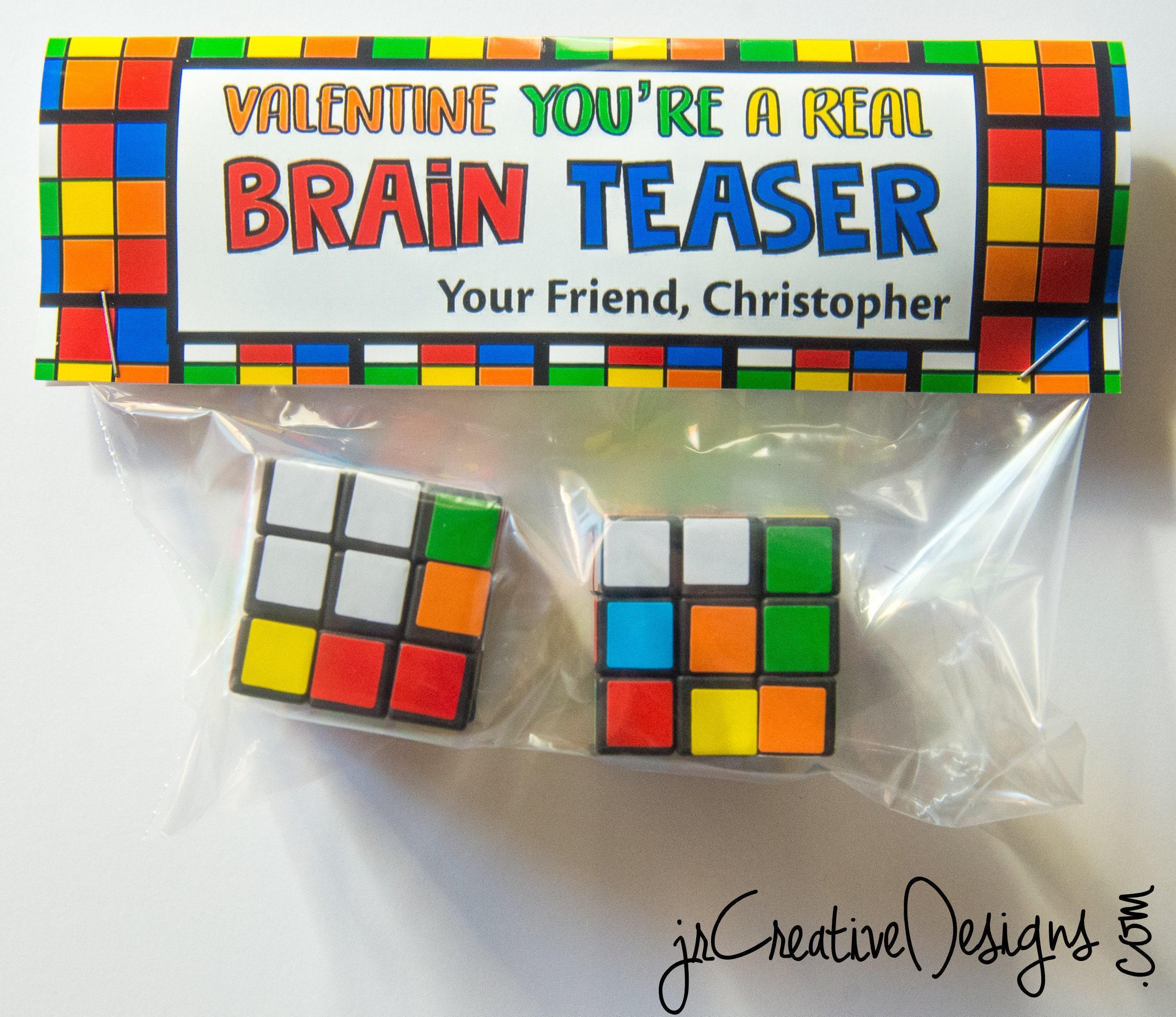 Rubik's Cube Kids Valentine's Cards Printable Rubik's Cube Valentine ...