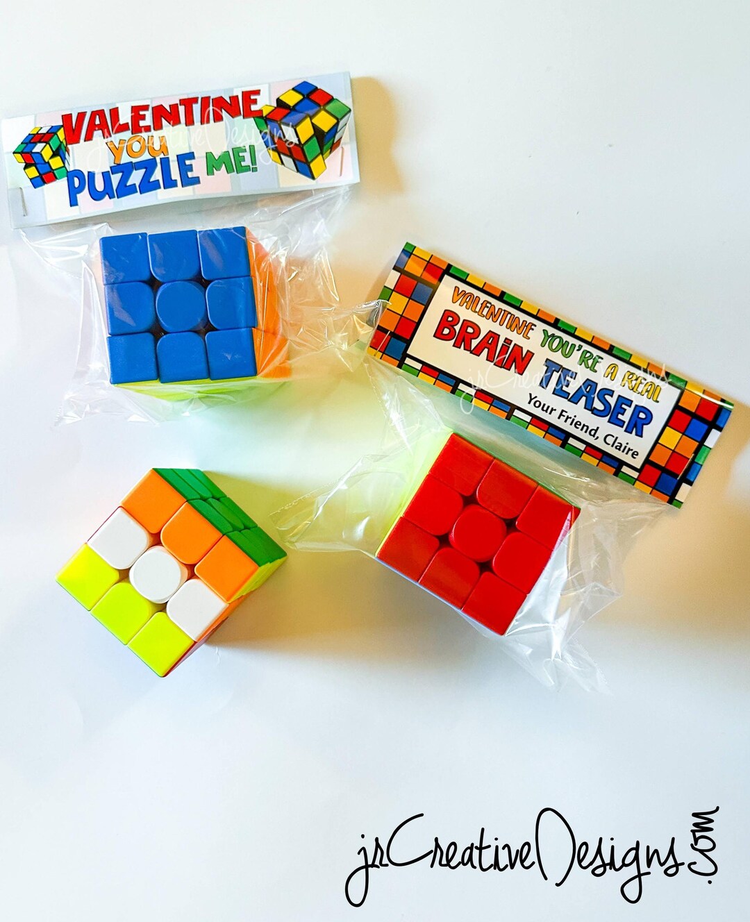 Rubik's Cube Kids Valentine's Cards Printable Rubik's Cube Valentine ...