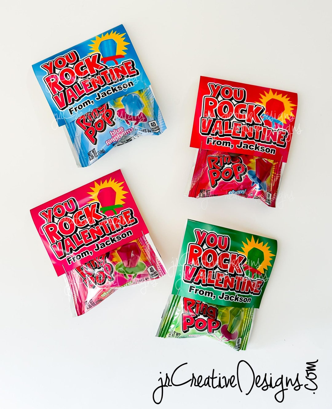 Ring Pop Valentines Day Card Printable Kids Valentine's Day Card Ring ...