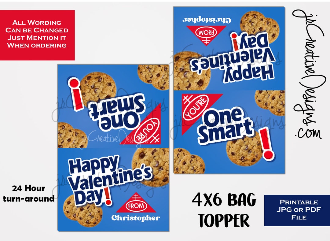 Chips Ahoy Valentines Day Card Printable Chips Ahoy Valentine's Day Tag ...