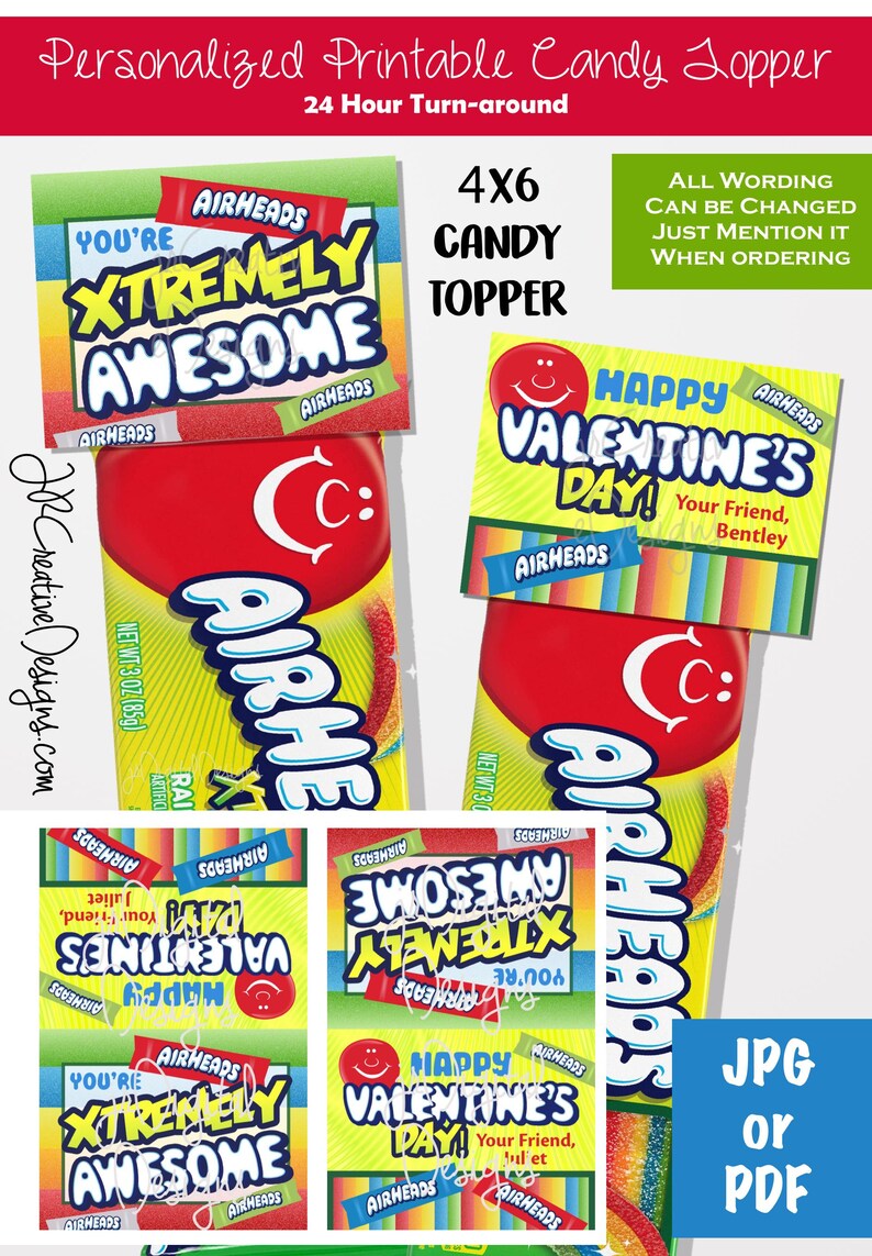 Airhead Extreme Valentine Cards - Personalized Airhead Extreme ...