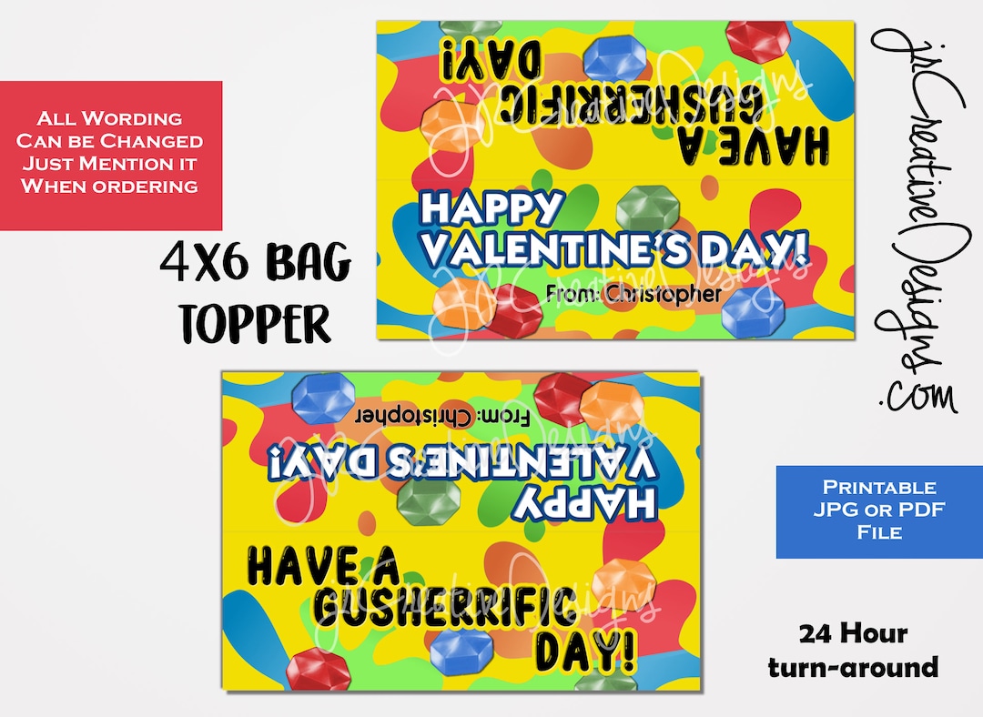 Gushers Valentines Day Cards Printable Gushers Valentines Day Tag Kid ...