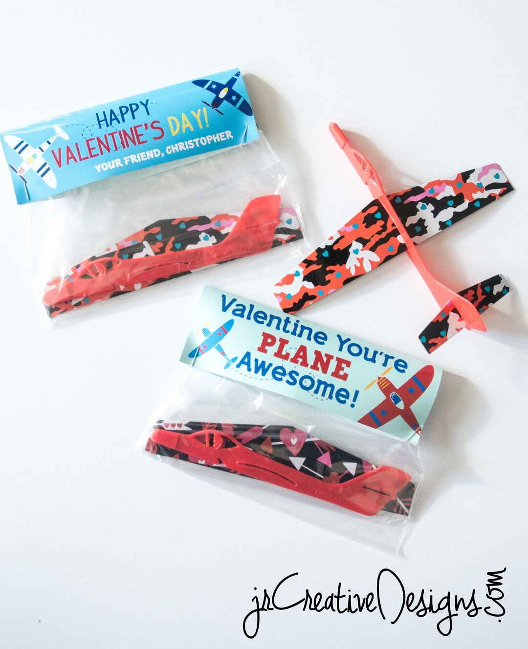 Airplane Valentines Day Bag Topper Airplane Valentines Cards Airplanes ...