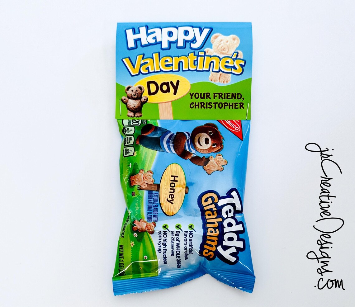 Teddy Grahams Valentine’s Day Bag Topper Teddy Graham Valentines Day ...