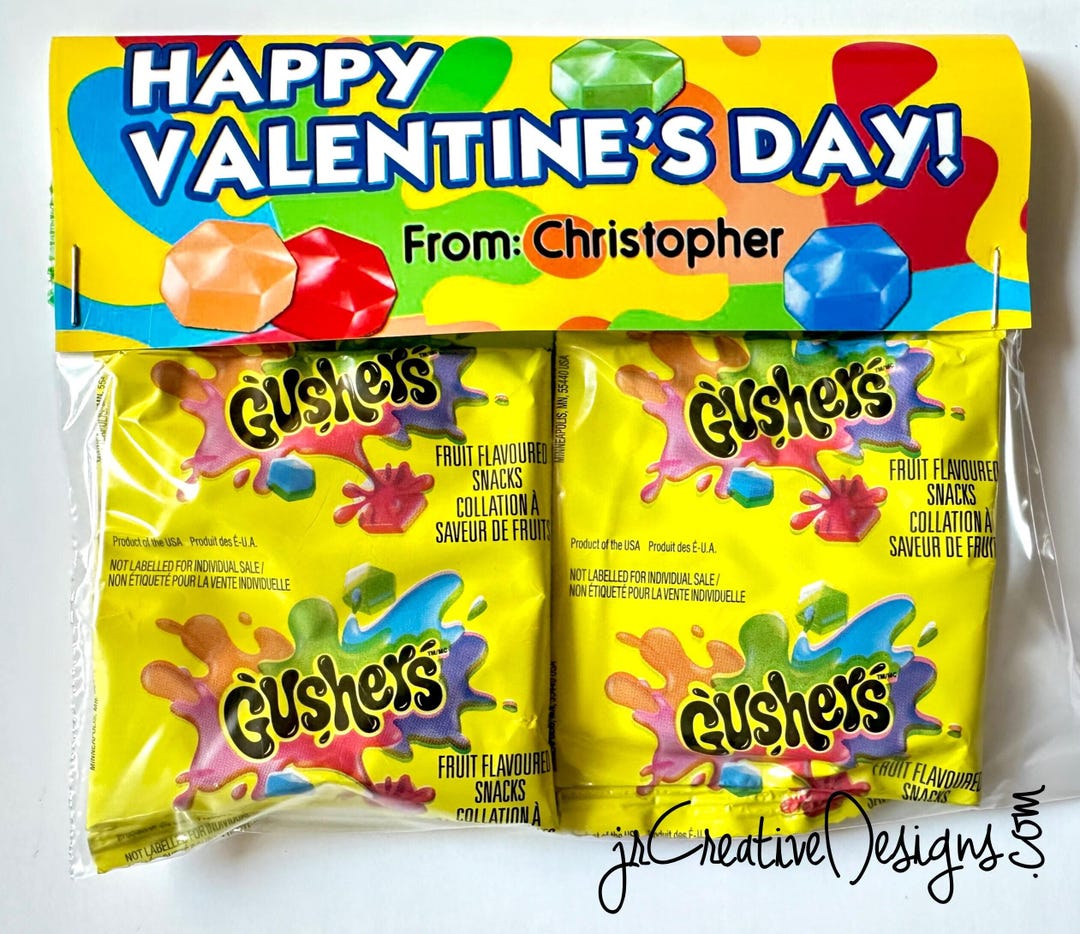Kid Valentine Card Printable for School Gushers Valentine's Day Card ...