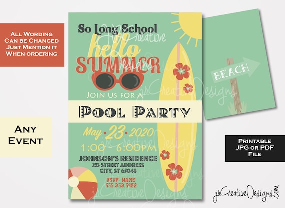 End of school year party Invitation Last day of school Party invitation ...