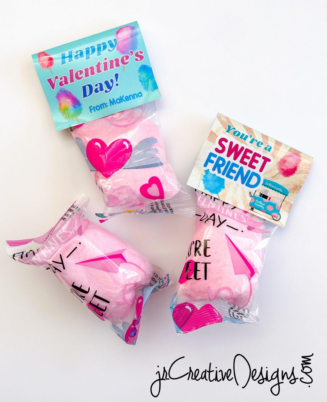 Cotton Candy Valentine’s Day Bag Topper Cotton Candy Treats Valentine’s ...