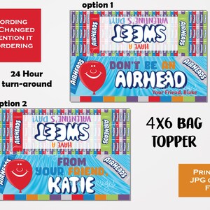 Airheads Valentines Day Cards Printable Airheads Valentines Day Bag ...