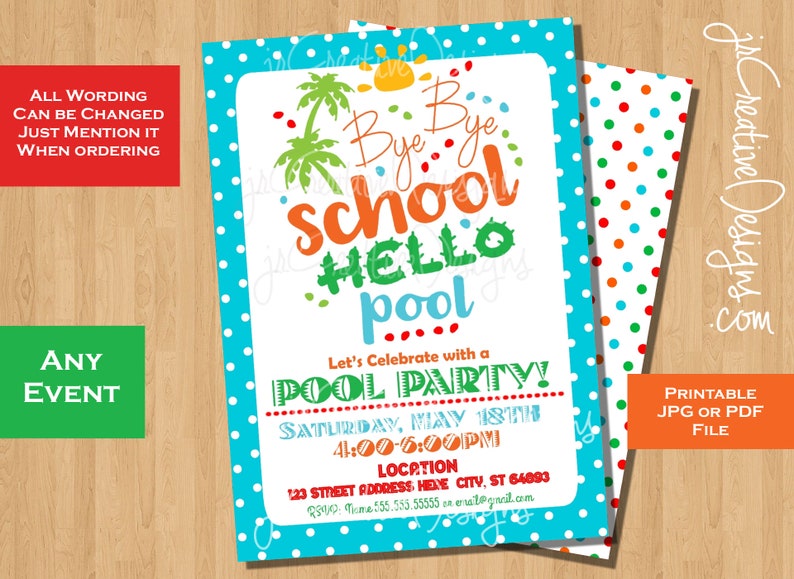 End of School Year Party Invitation Last Day of School Party | Etsy