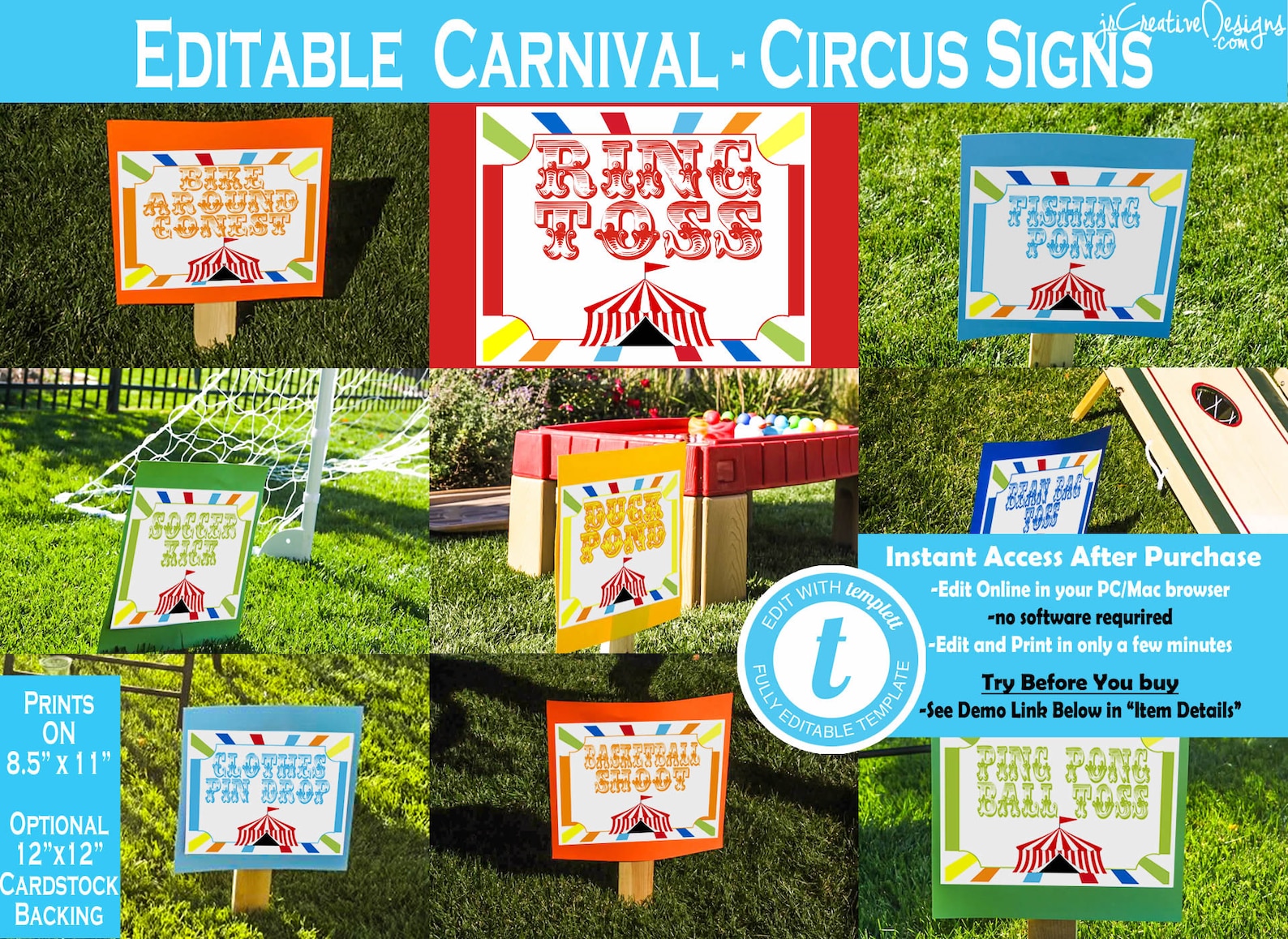 Carnival Game Signs Circus Game Signs Carnival Signs Circus Signs ...
