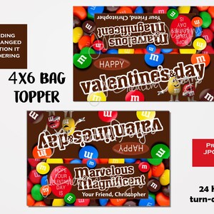 M&m's Valentines Day Bag Topper M and M's Valentines Day Cards ...