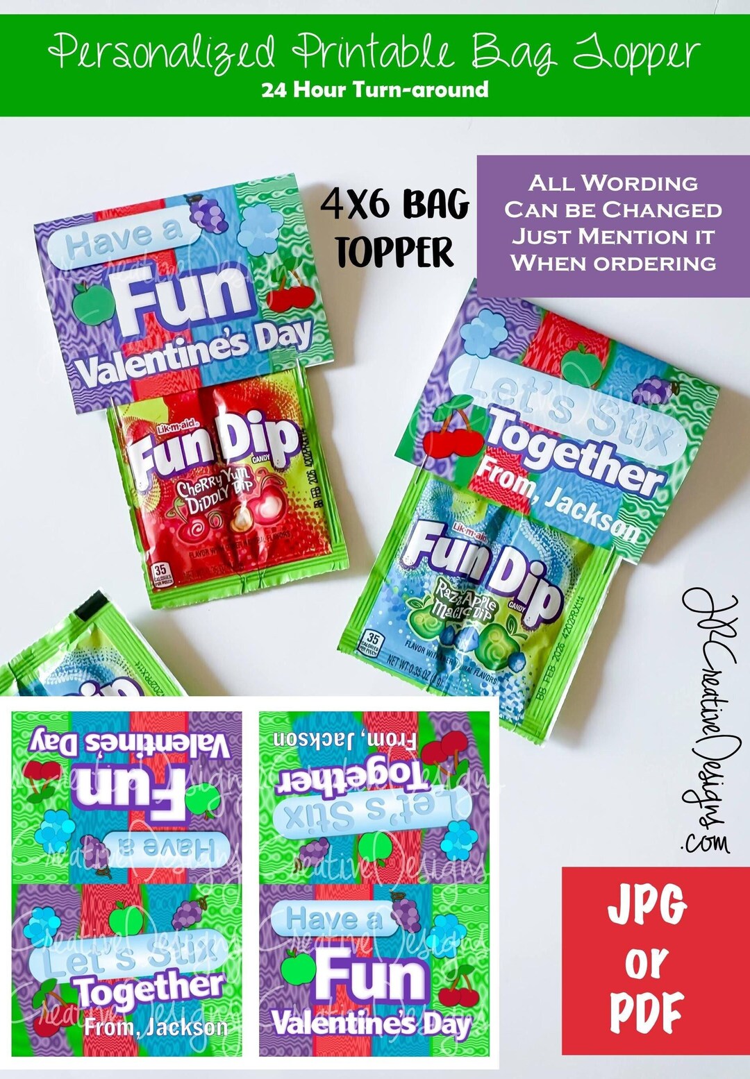 Fun Dip Valentine’s Day Cards Printable Fun Dip Valentine’s Day Bag ...
