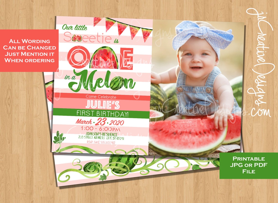 Watermelon Invitation Template Watermelon Invite Watermelon Birthday ...