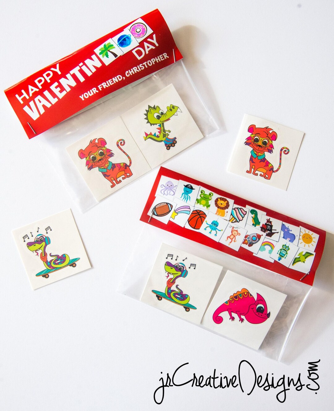 Kids Valentine's Cards Tattoo Valentine Cards for Kids Valentine's ...