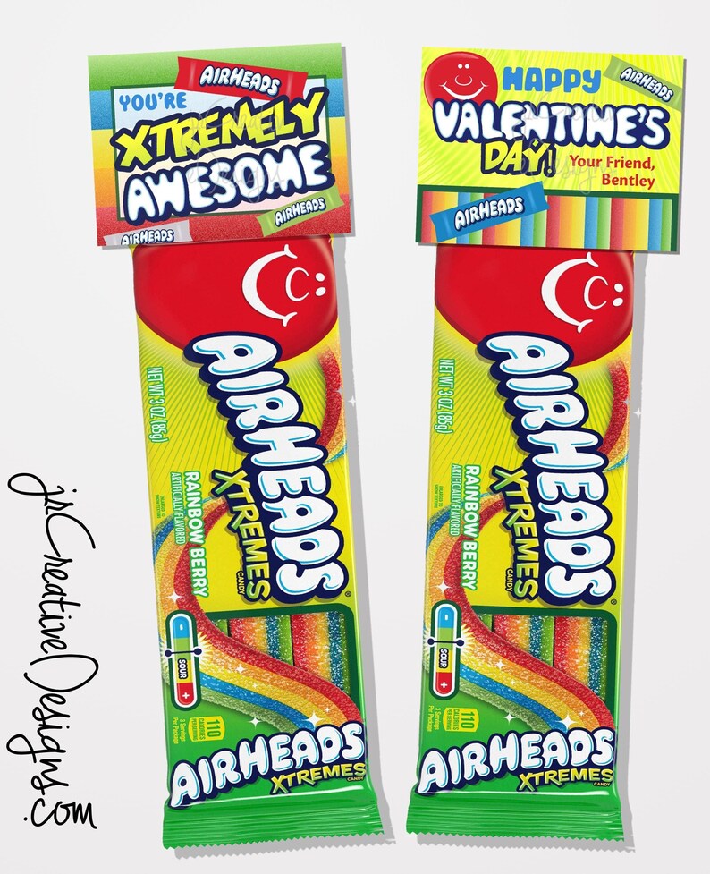 Kids Valentine's Cards Airheads Valentine Cards for Kids Valentine's ...