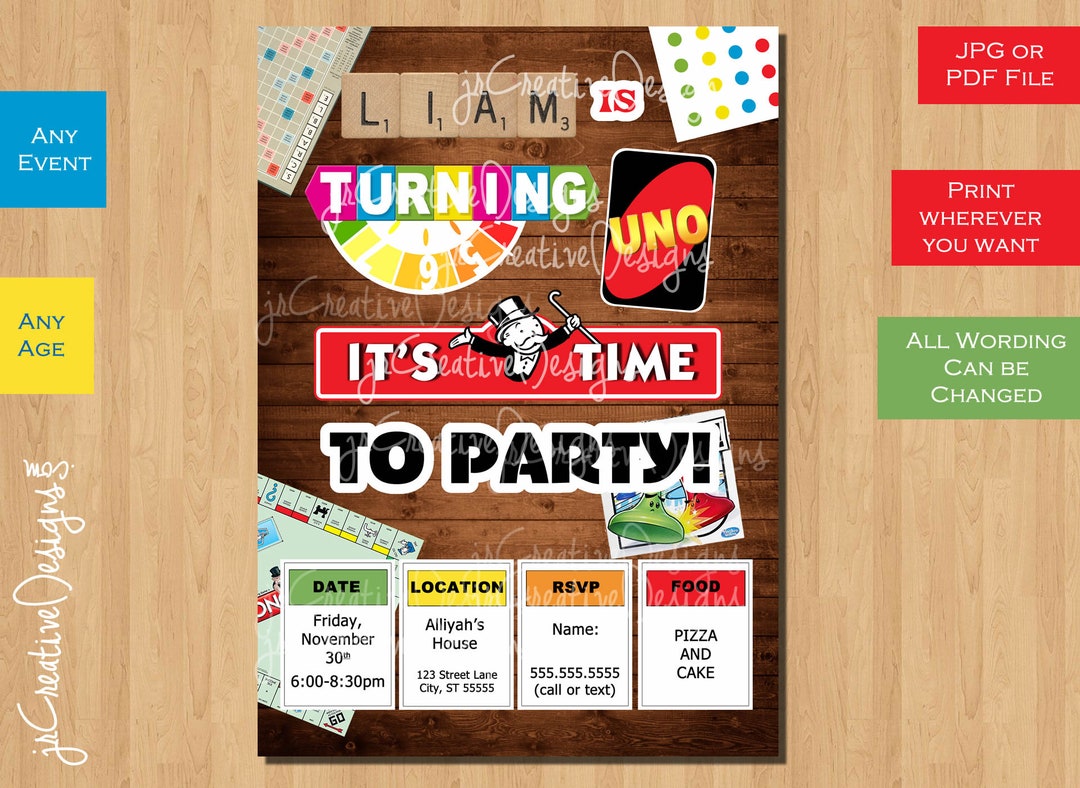 Uno First Birthday Invitation Uno Party Invite Uno Invite Uno - Etsy