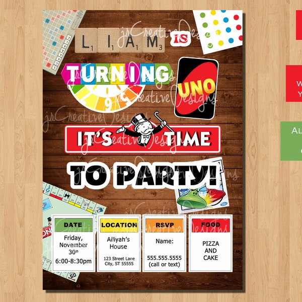 Uno Invitation - Etsy