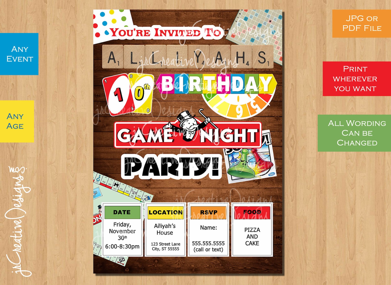 Board Game Invitation Card Game Invitation Cards Party - Etsy