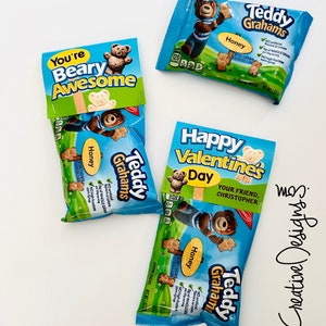 Teddy Grahams Valentine Printable Cards Teddy Grahams Valentines Day ...