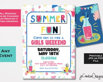 Girls Trip Invite Girls Trip Invitation Girls Weekend Invitation Girls ...