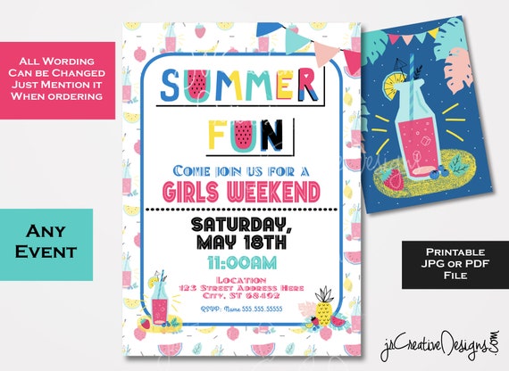 Girls Weekend Invitation Girls Night Invitation Girls Trip | Etsy UK