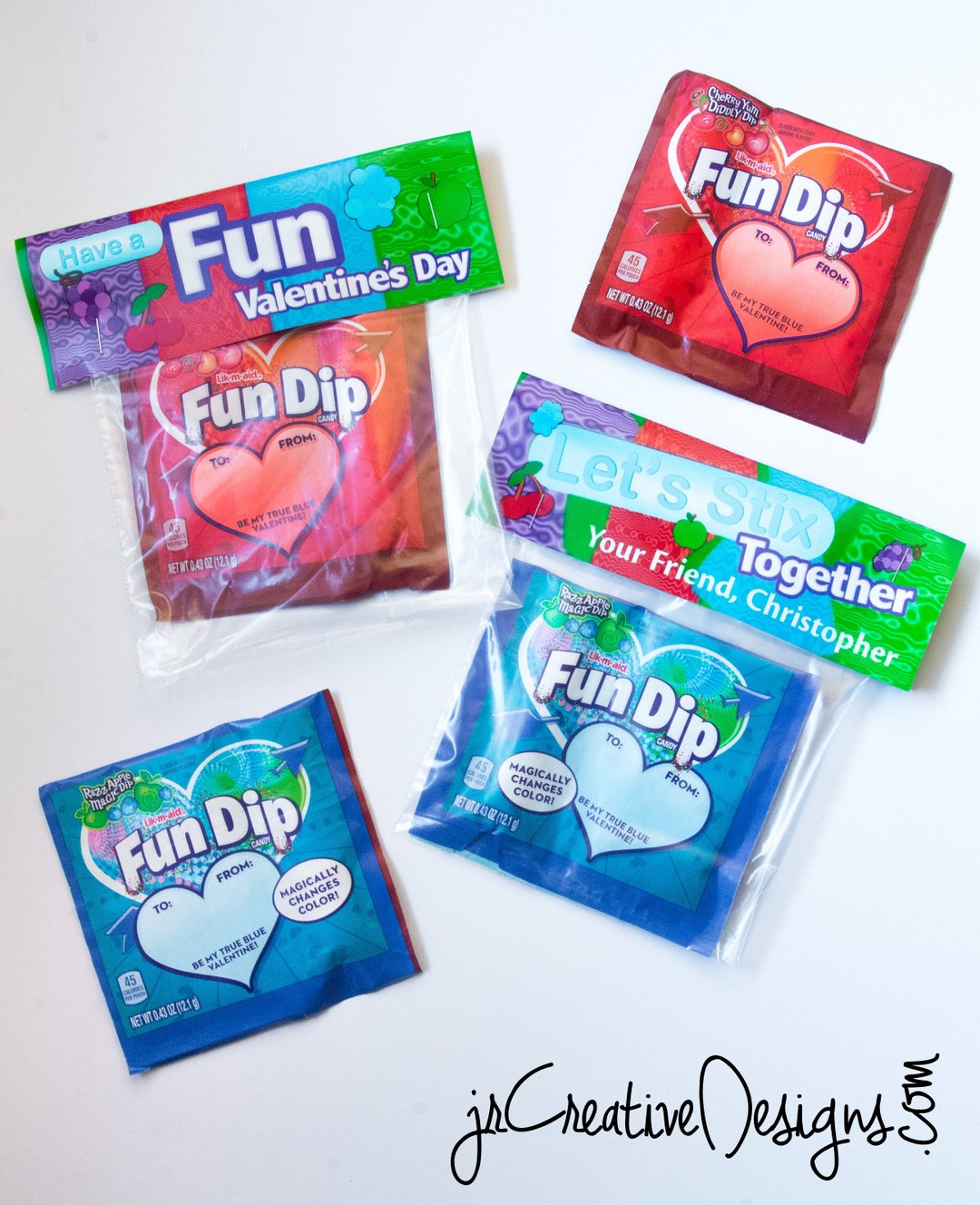 Personalized Fun Dip Valentine Cards Custom Fun Dip Printable or ...